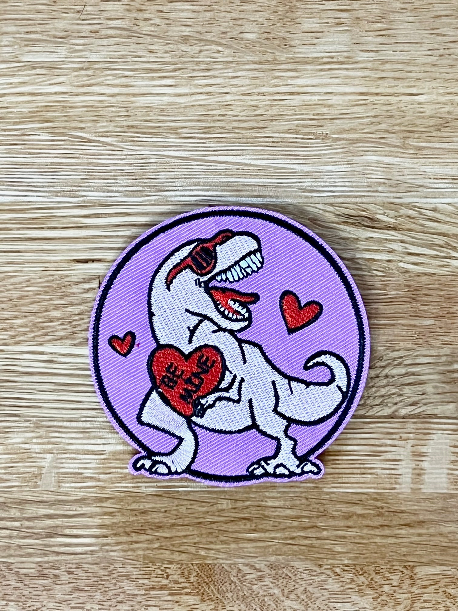 Be Mine Dino Iron On Patch – Astro Bettie