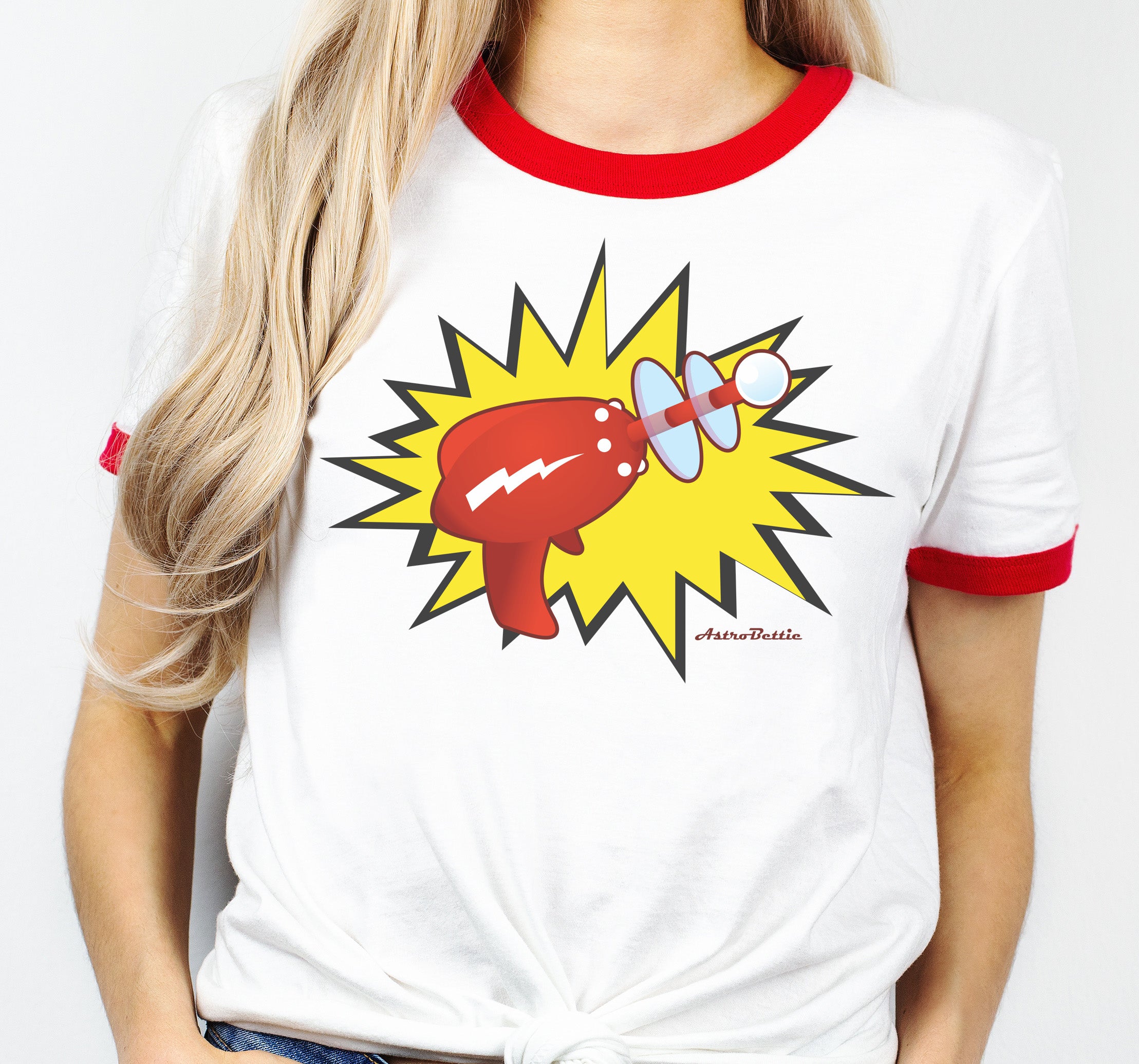 RayGun Red and White Ringer T-Shirt – Astro Bettie